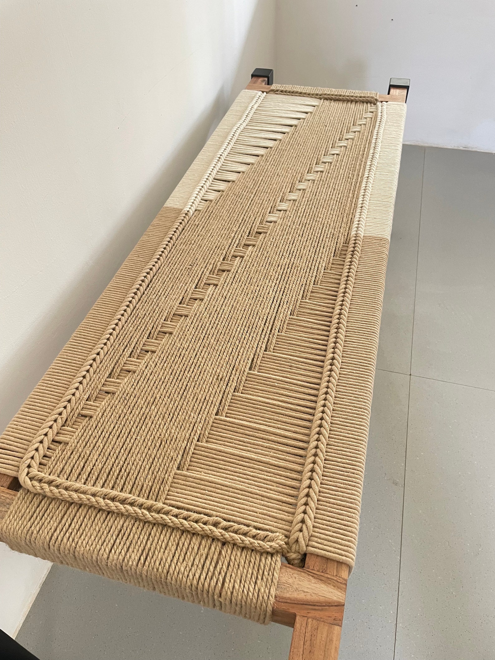 Modern Entryway Bench Woven Bench End of Bed Bench Mudroom Bench ...