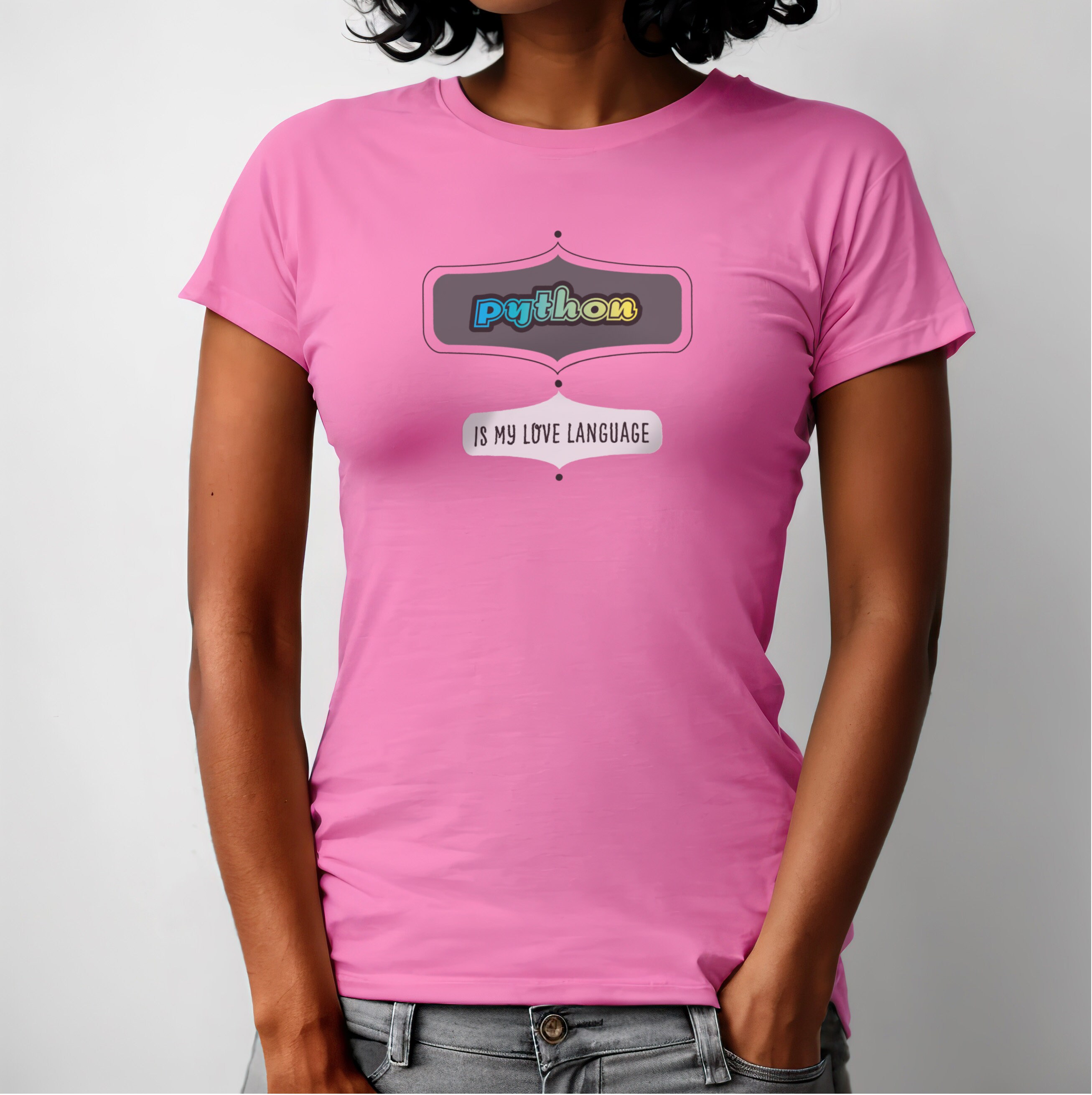 Python is My Love Language, Women's Semi-fitted Lightweight T-shirt ...