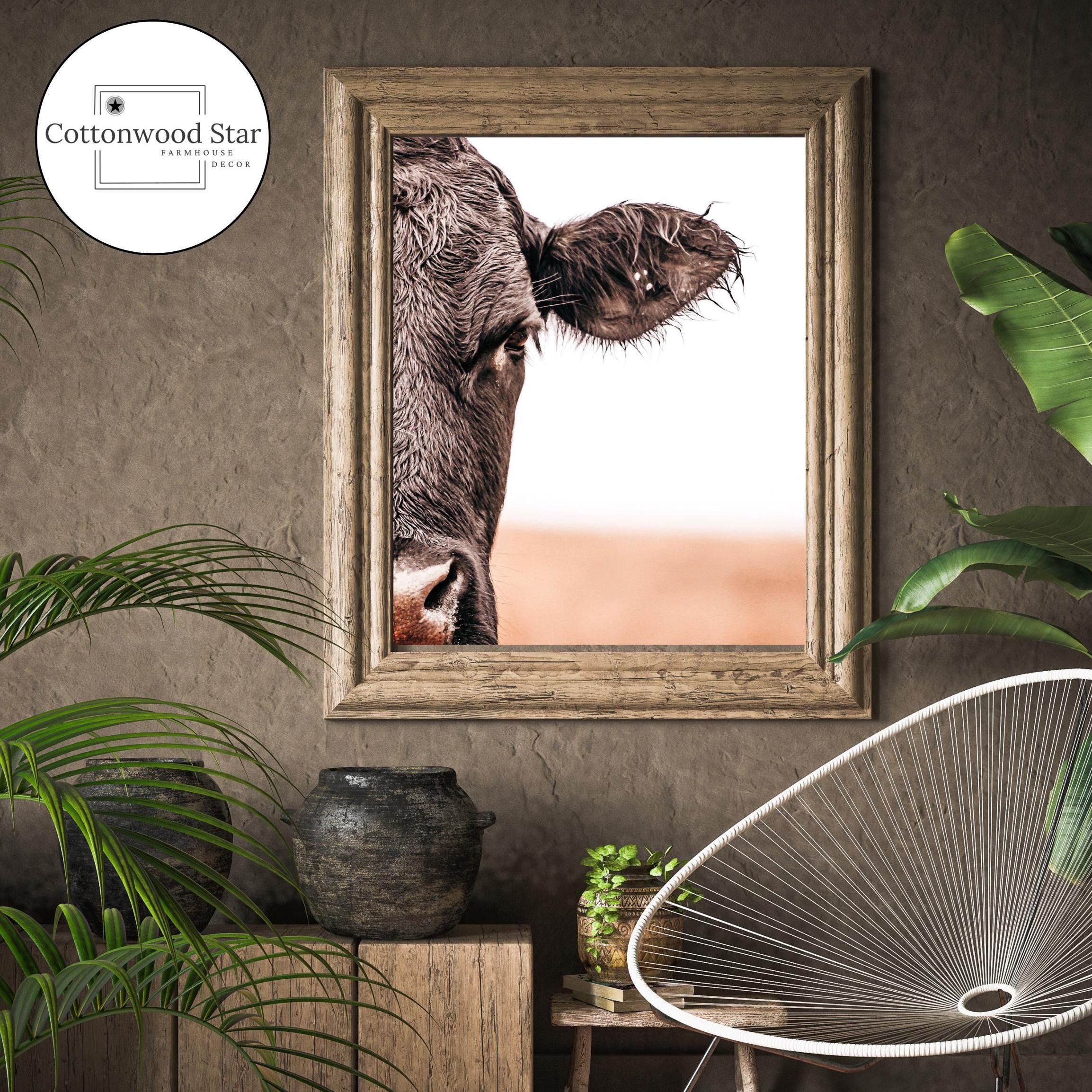 Cow Stair Portrait Print, Black Angus Wall Art, Farmhouse Wall Decor ...