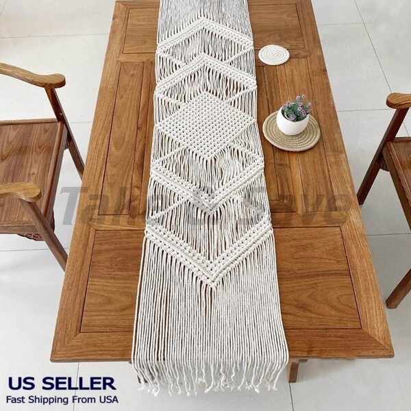 Macrame Table Runner - Etsy