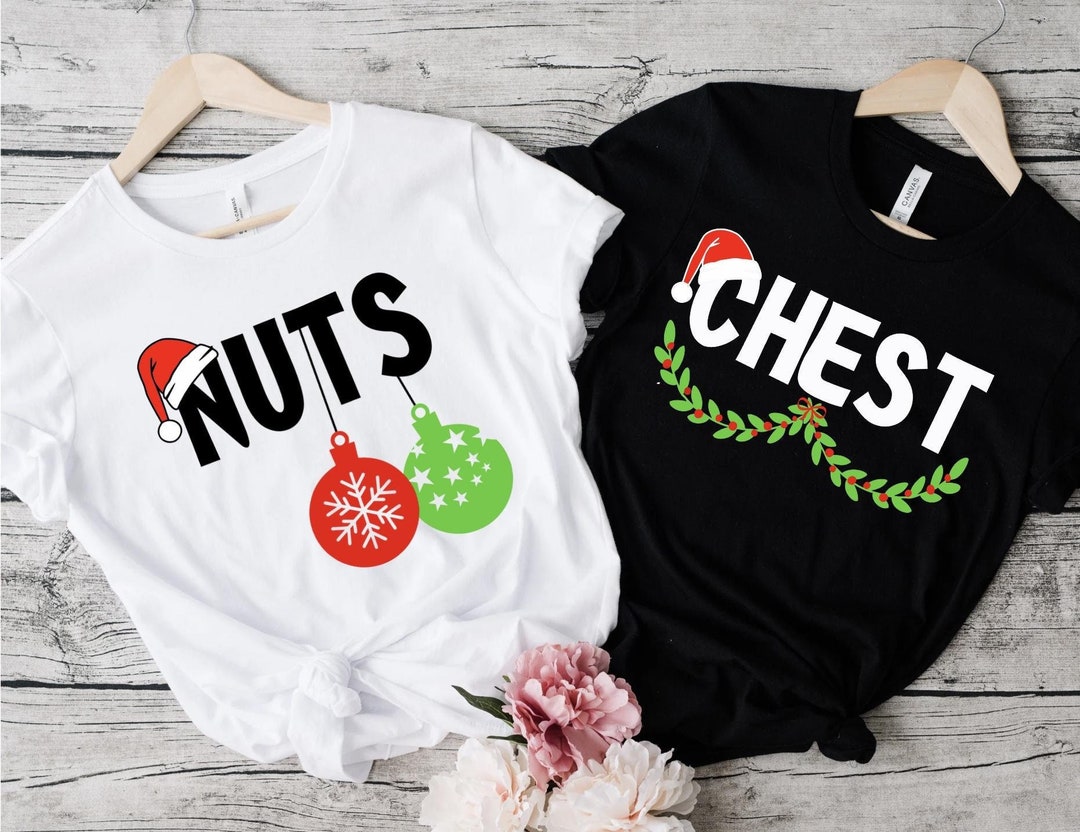 Chest Nuts Couples Matching Shirts, Couples Christmas Shirt, Funny Xmas ...