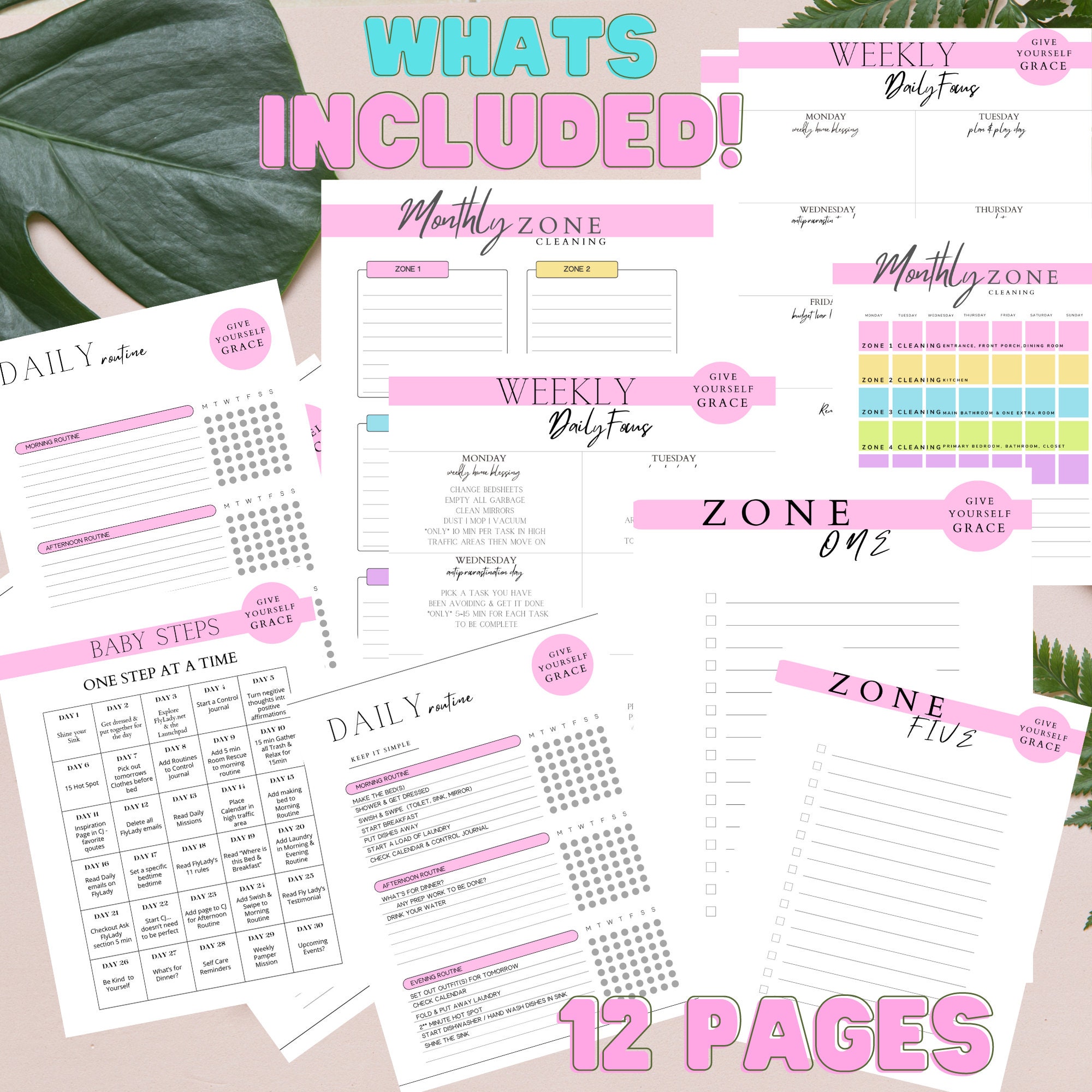 Flylady Routine & Cleaning Schedule Printable PDF, Flylady Zone ...