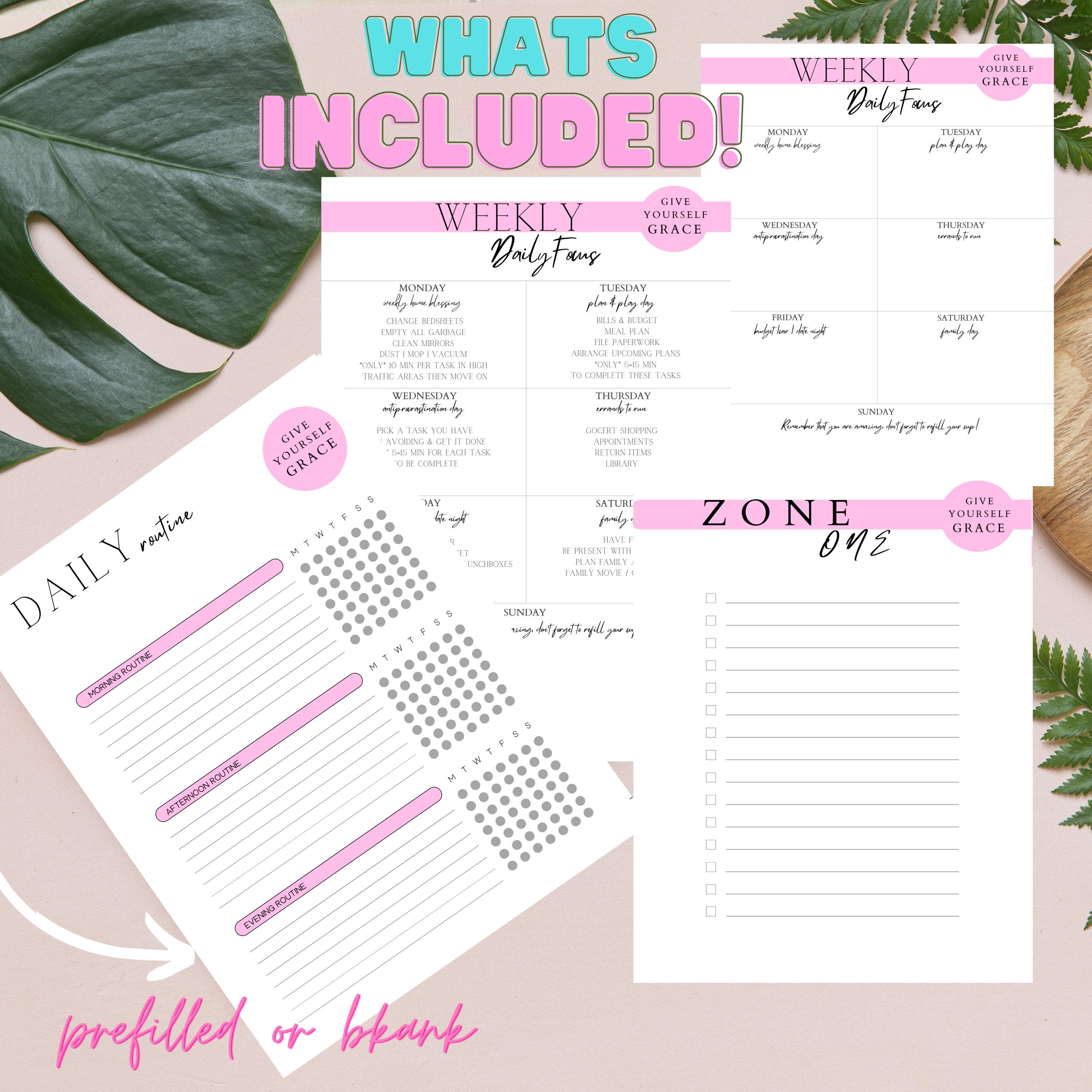 Flylady Routine & Cleaning Schedule Printable PDF, Flylady Zone ...