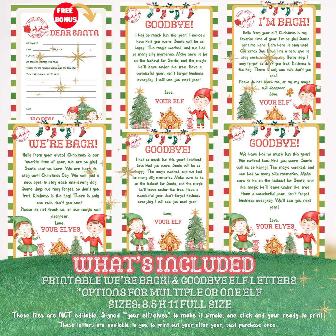 Printable Christmas Elf Kit, Elf Arrival, Elf Return, Elf Farewell ...