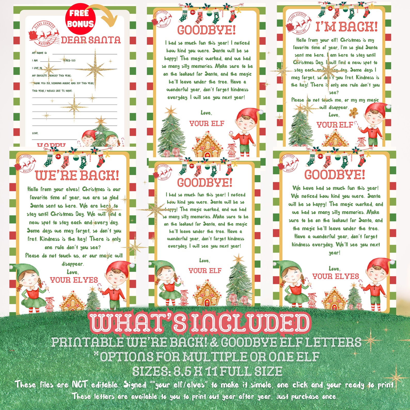 Printable Christmas Elf Kit, Elf Arrival, Elf Return, Elf Farewell ...