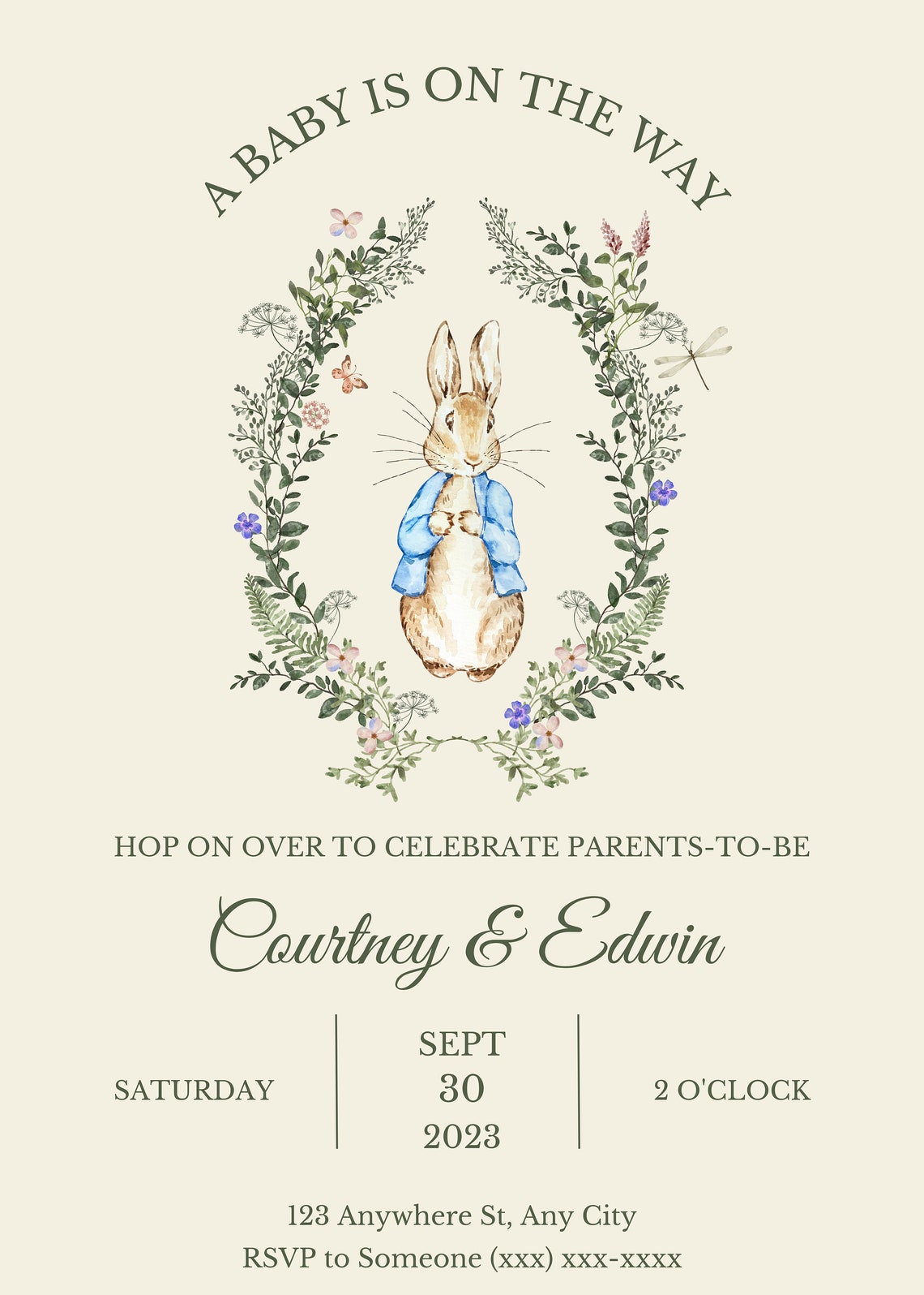 Peter Rabbit Baby Shower Invitation - Etsy