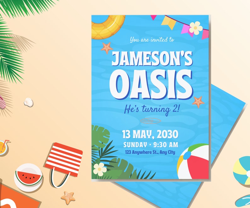 Beach/pool Party Invitation - Etsy