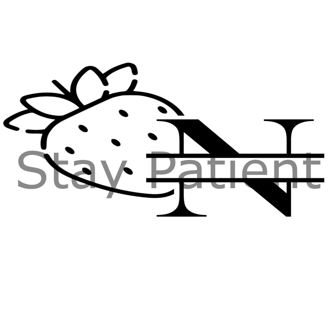 N: Strawberry Monogram Digital Download - Etsy