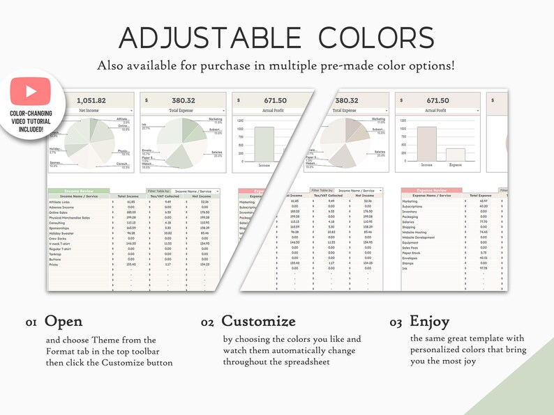 Bookkeeping for Small Business Spreadsheet | Google Sheets Template ...