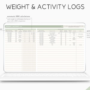 Weight Loss Activity Tracker Spreadsheet | Google Sheets Template ...