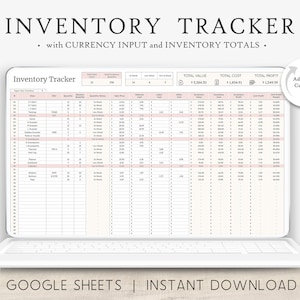 Inventory Tracker Spreadsheet | Google Sheets Template | Product ...