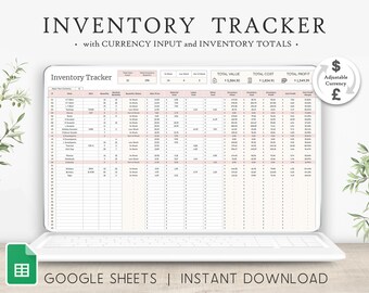 Inventory Tracker Spreadsheet | Google Sheets Template | Product ...