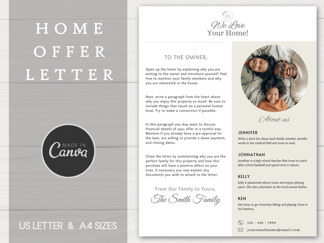 Aesthetic Home Offer Letter | Canva Template | Home Love Letter to ...