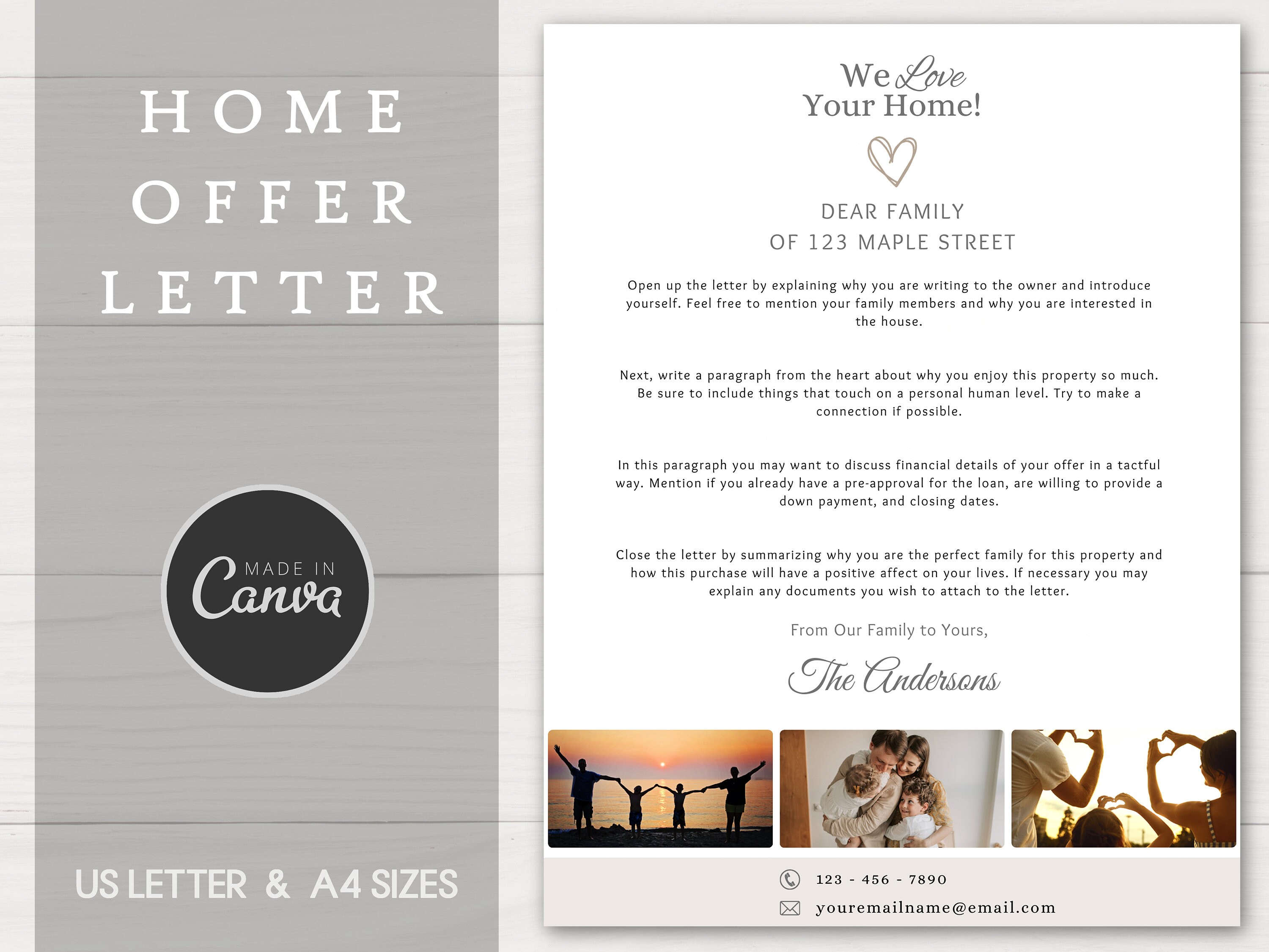 Minimalist Home Offer Letter | Canva Template | Home Love Letter to ...