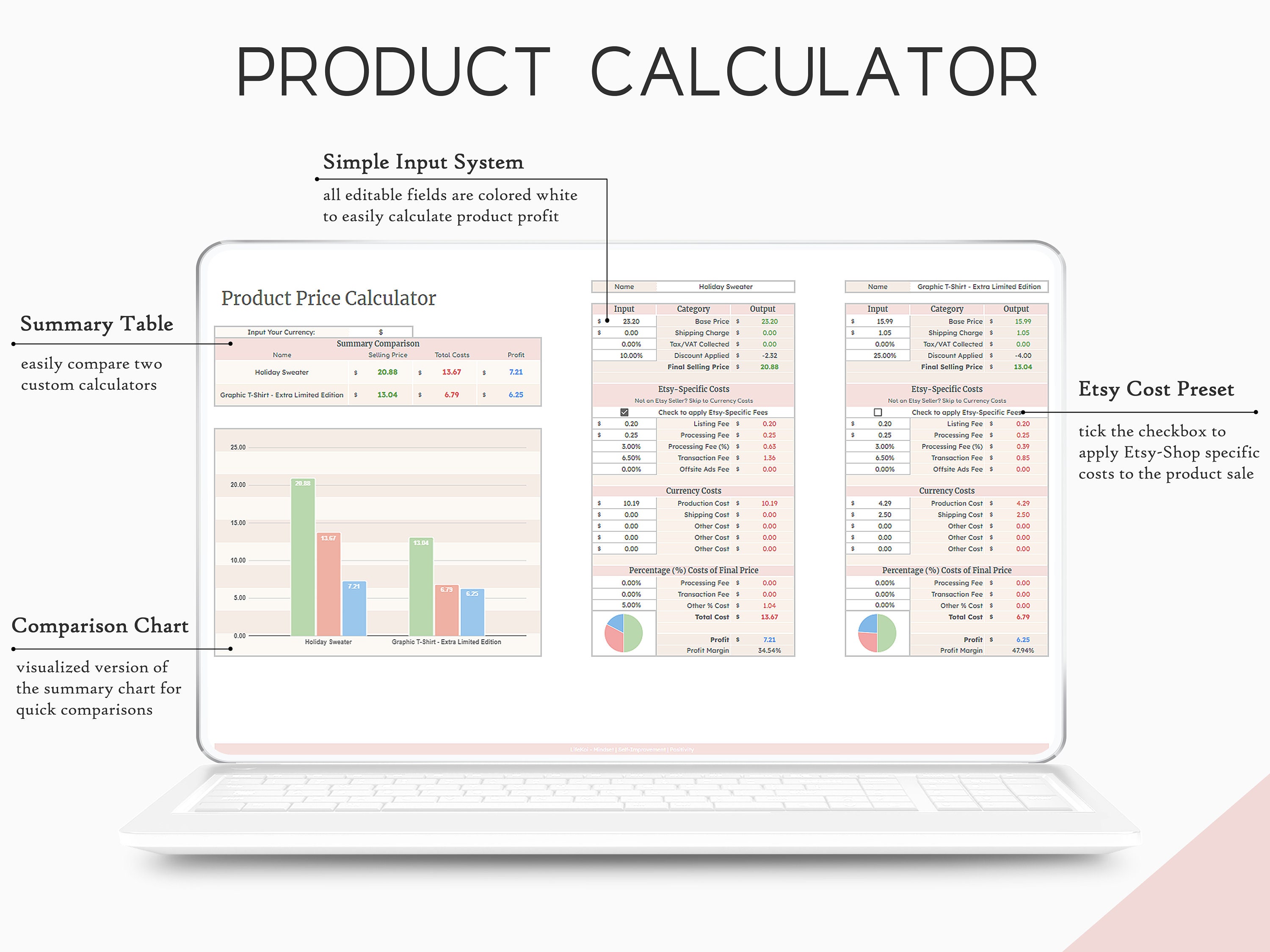 Etsy Shop Toolkit | Google Sheets Template | Financial CSV Bookkeeping ...