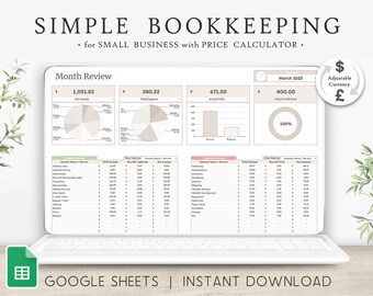 Bookkeeping for Small Business Spreadsheet for Google Sheets, Ultimate ...