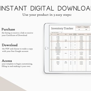 Inventory Tracker Spreadsheet | Google Sheets Template | Product ...