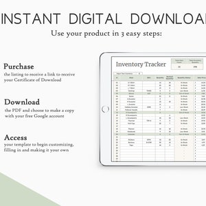 Inventory Tracker Spreadsheet | Google Sheets Template | Product ...