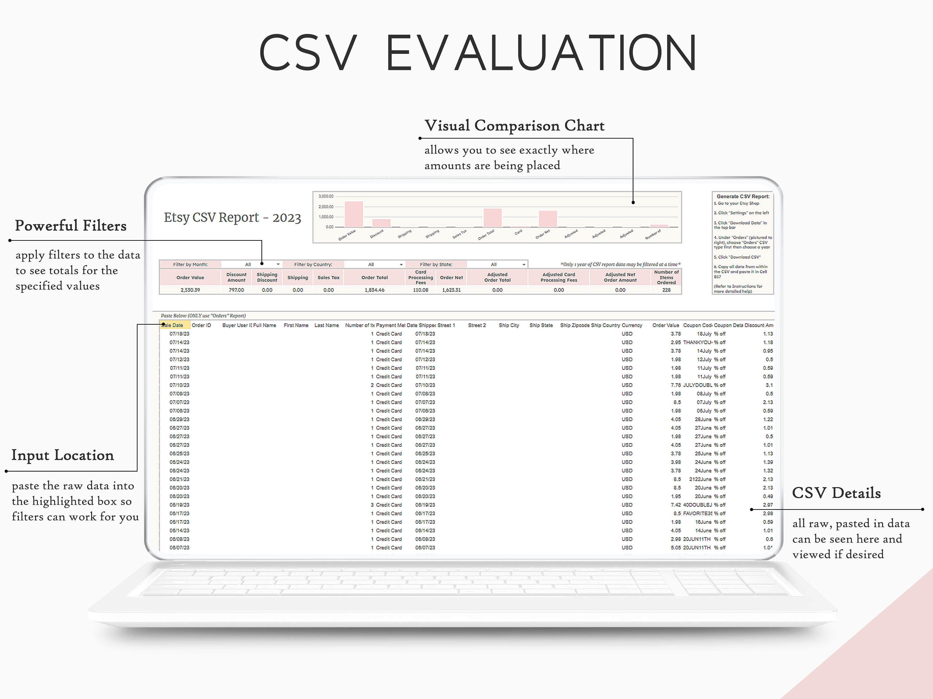 Etsy Shop Toolkit | Google Sheets Template | Financial CSV Bookkeeping ...