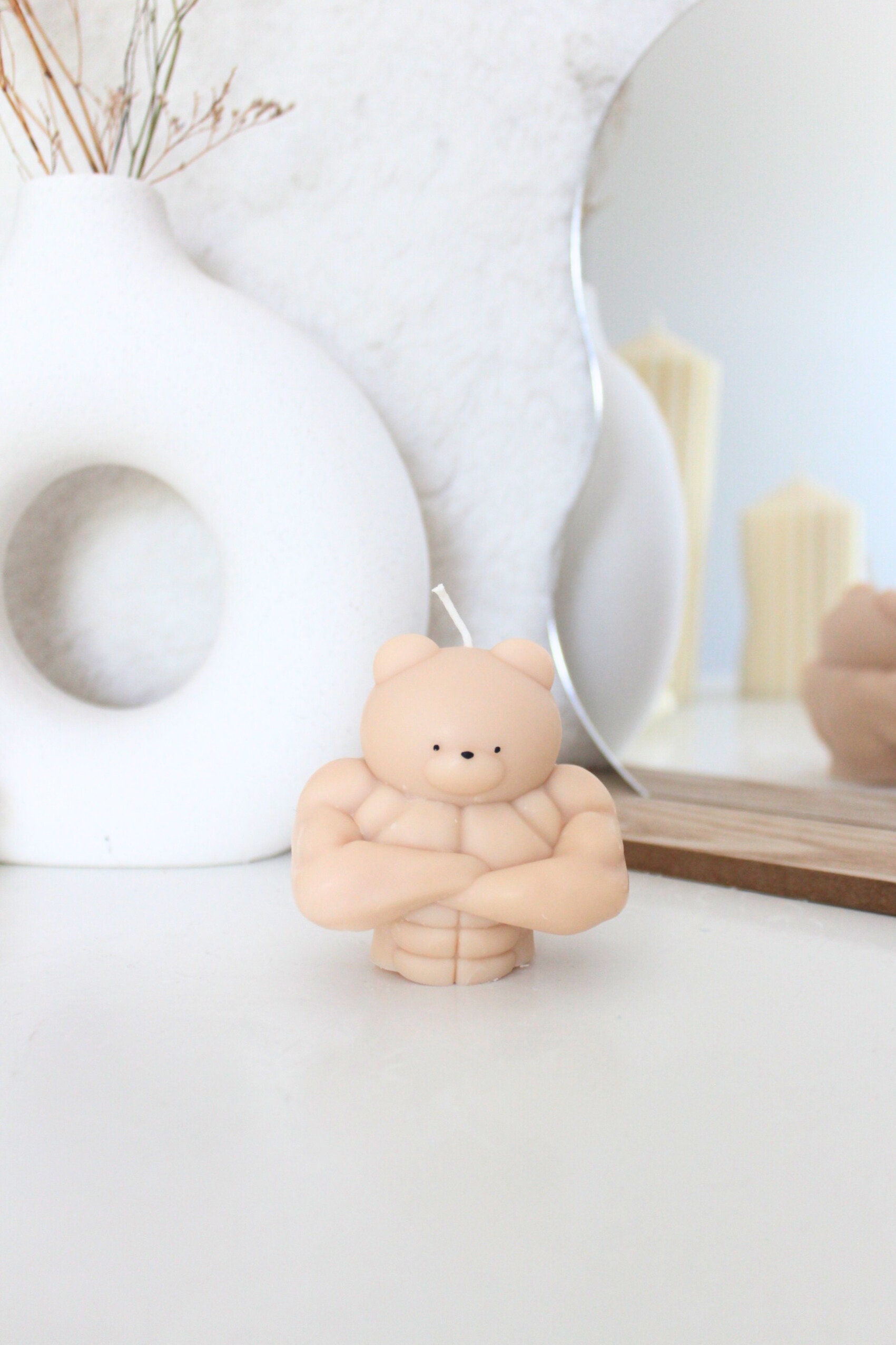 Buff Bear Candle, Muscular Teddy Bear, Funny Candle Gift, Gift for Gym ...