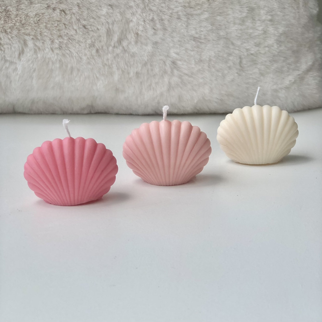 Mini Clamshell Candle Set, Aesthetic Beach Room Decor, Seashell Candle ...