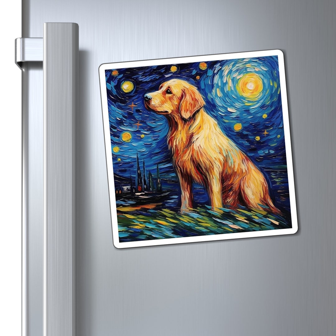 Magnets Golden Retriever Magnets, Golden Retriever Gifts, 3x3 4x4 & 6x6 ...