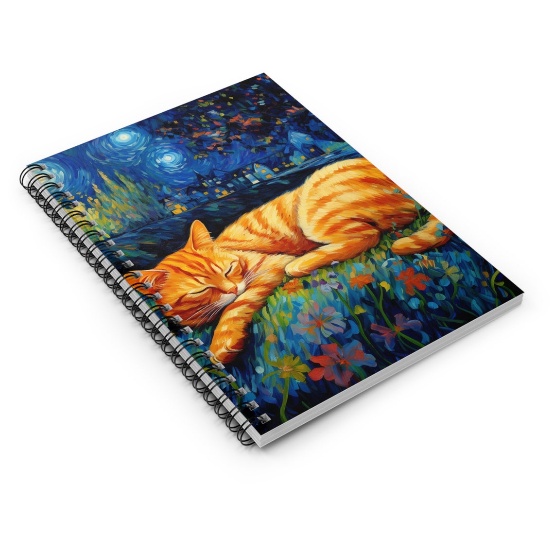 Spiral Notebook Ruled Line Cute Journal Orange Tabby Cat Spiral ...