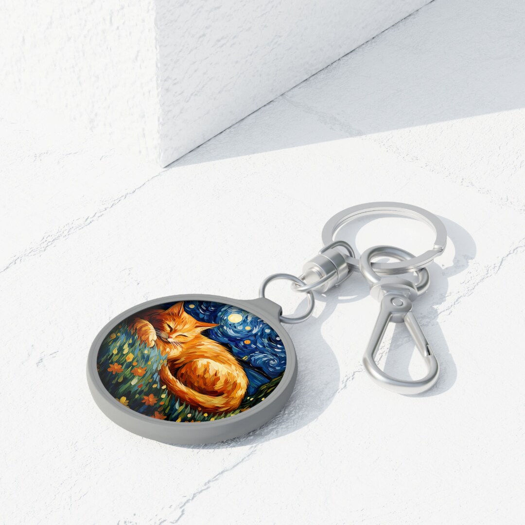 Perfect Cat Owner Gift Orange Tabby Cat Keyring Tag, Cat Keychains, Cat ...