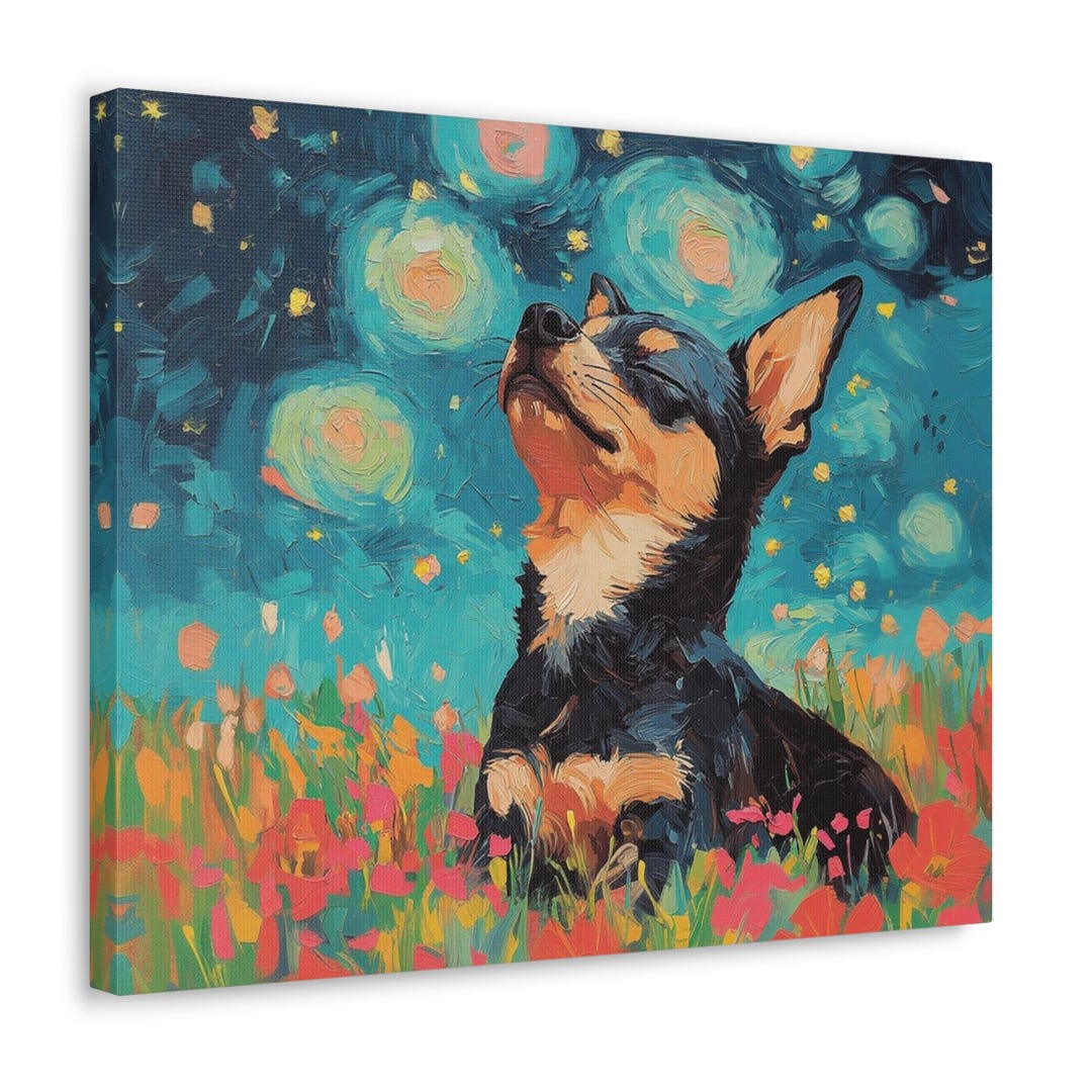 Pet Portrait- Gift for Chihuahua Mom, Colorful Dog Art, Dog Memorial ...
