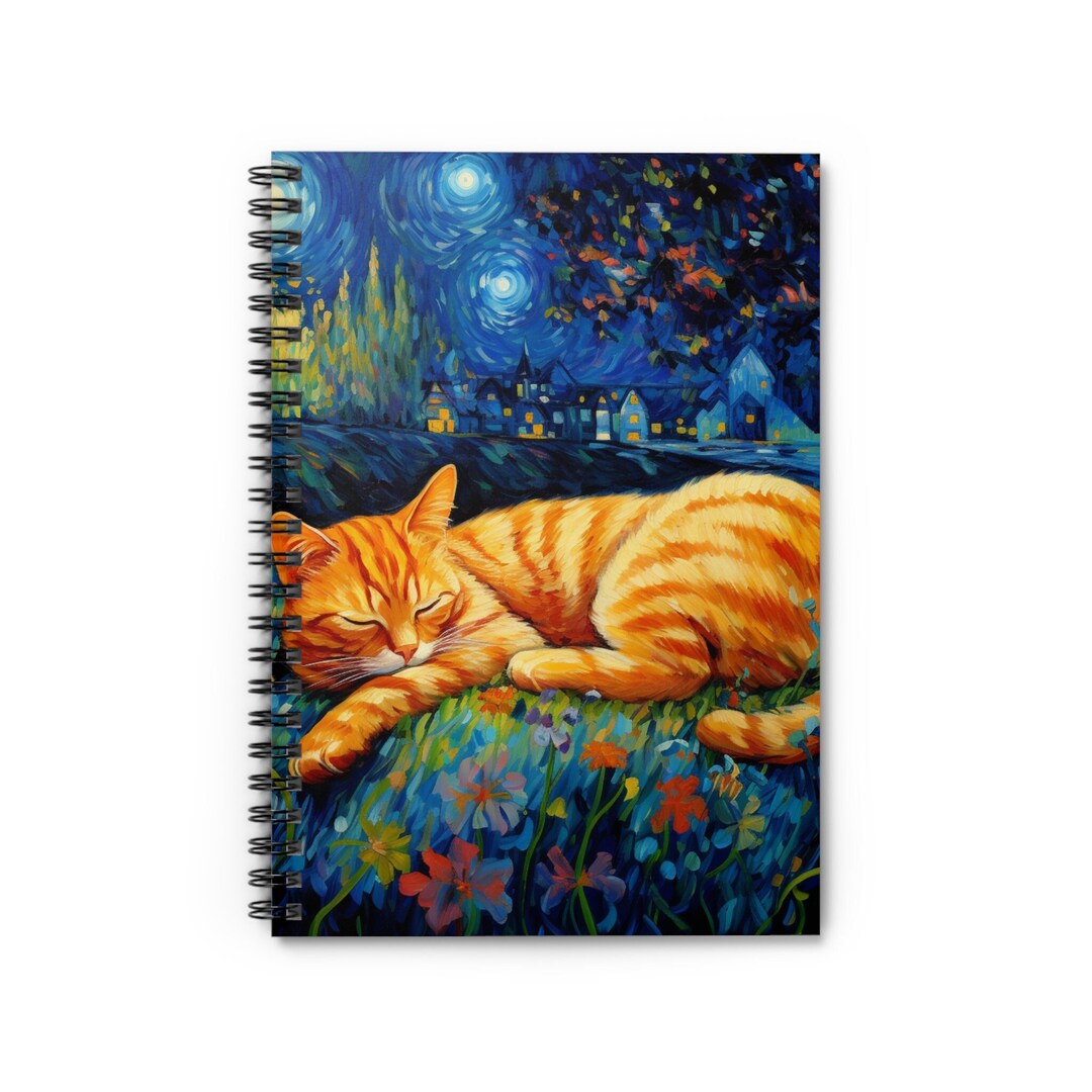 Spiral Notebook Ruled Line - Cute Journal Orange Tabby Cat Spiral ...