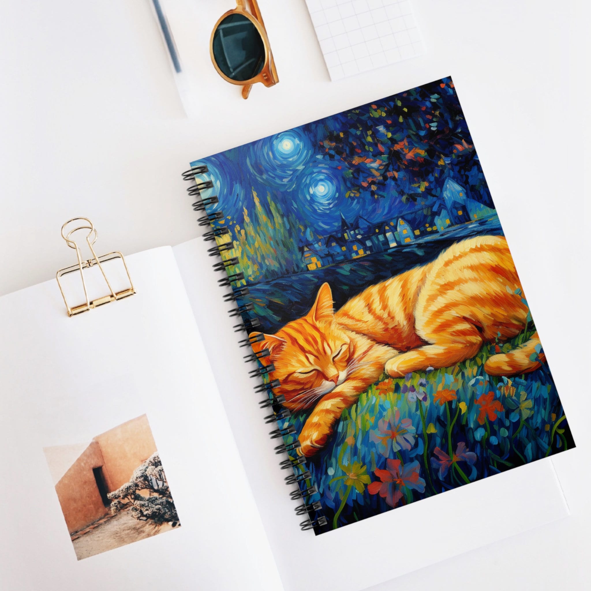 Spiral Notebook Ruled Line Cute Journal Orange Tabby Cat Spiral ...