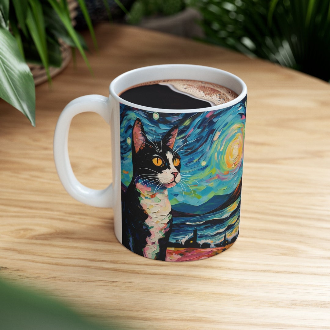 Tuxedo Cat Ceramic Mug 11oz Tuxedo Cat Design Coffee Mug - Etsy
