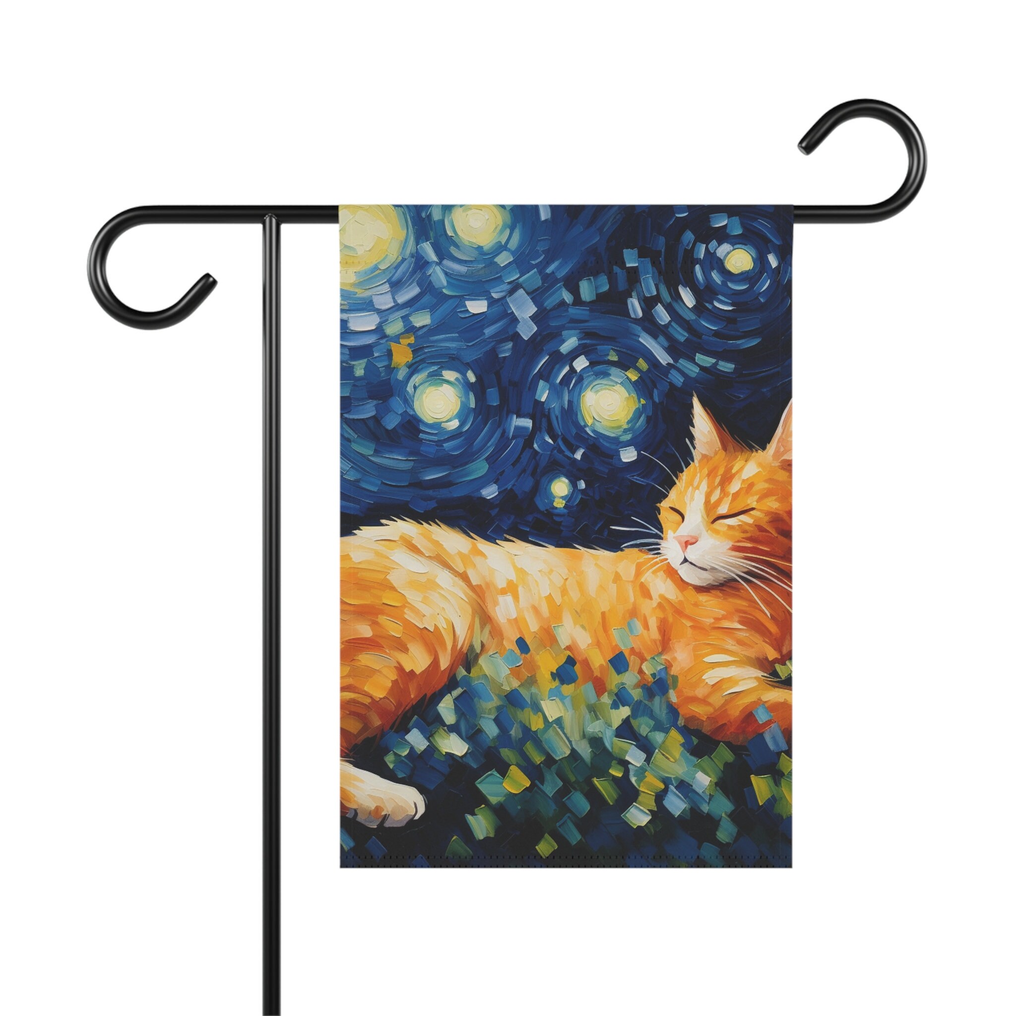 Orange Tabby Cat Garden Flag, Garden Statue, Cat Garden Decor, Cat ...