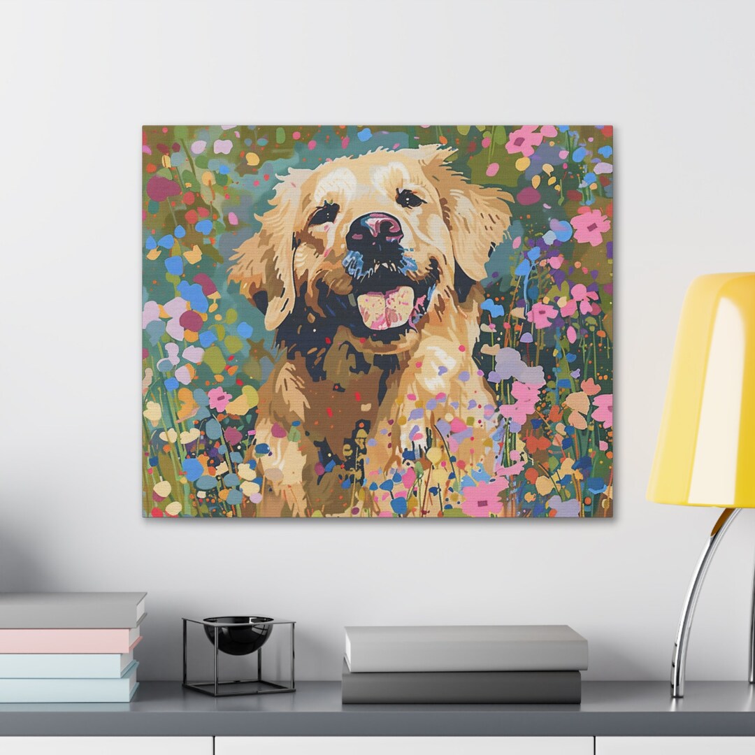 Canvas Art Dog Art Wall Art Wall Decor Ready to Hang Cute Dog Art ...