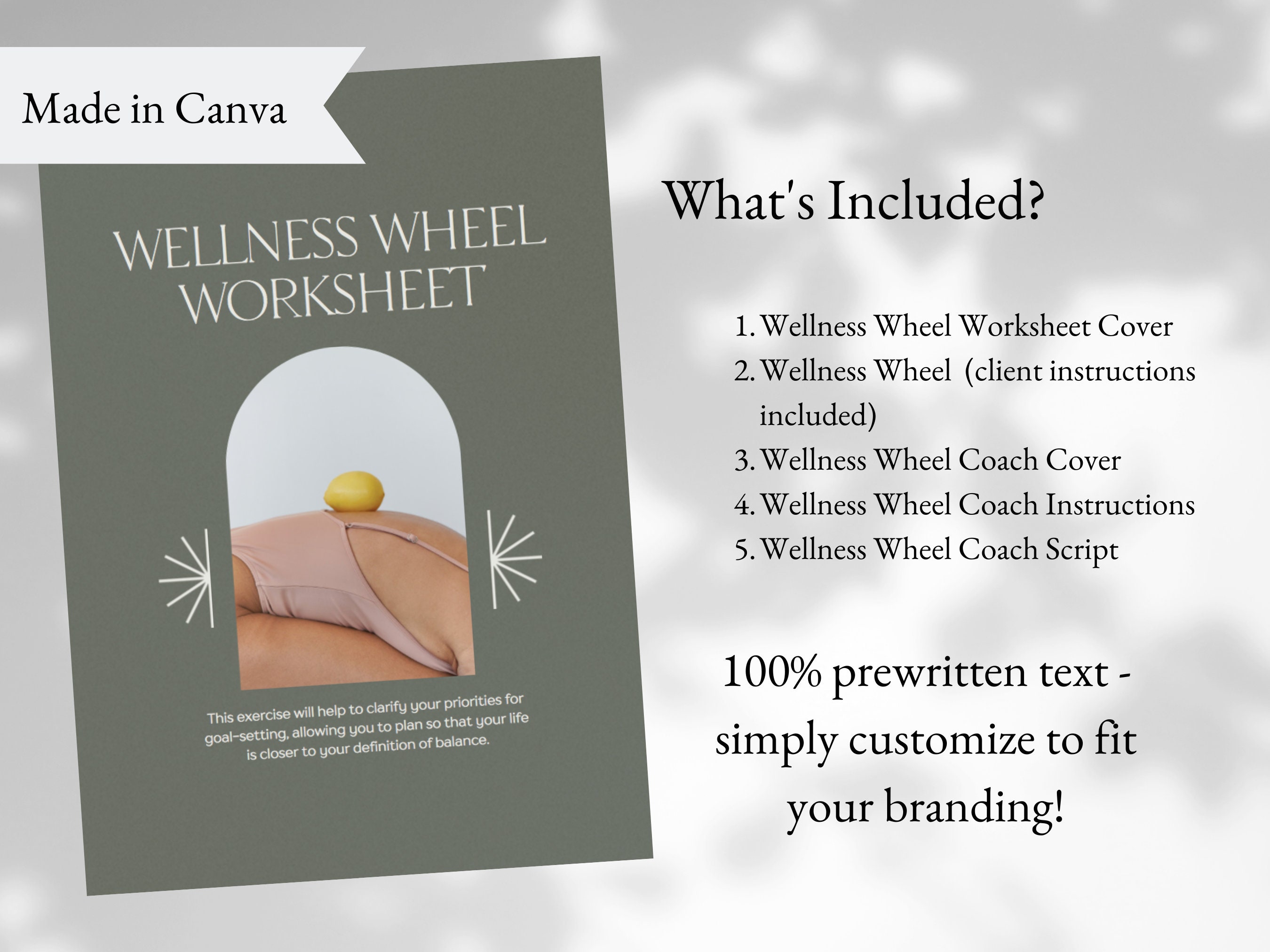 Luna CANVA Wellness Wheel Worksheet Template Coach - Etsy