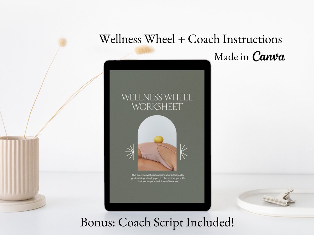 Luna CANVA Wellness Wheel Worksheet Template Coach - Etsy