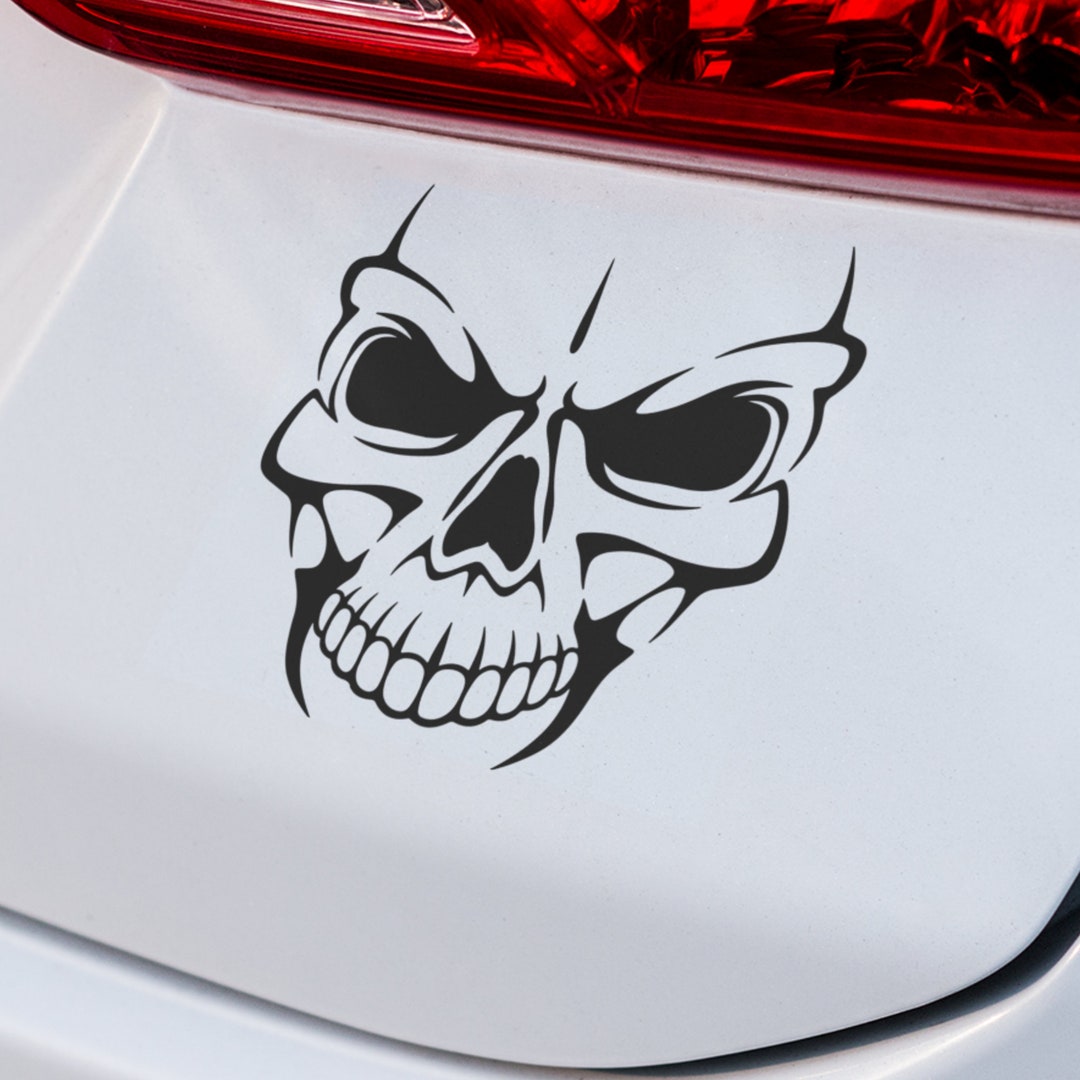 Angry Skull Look Decal | VINYL DECAL | Skull Decal | Skeleton Decal ...