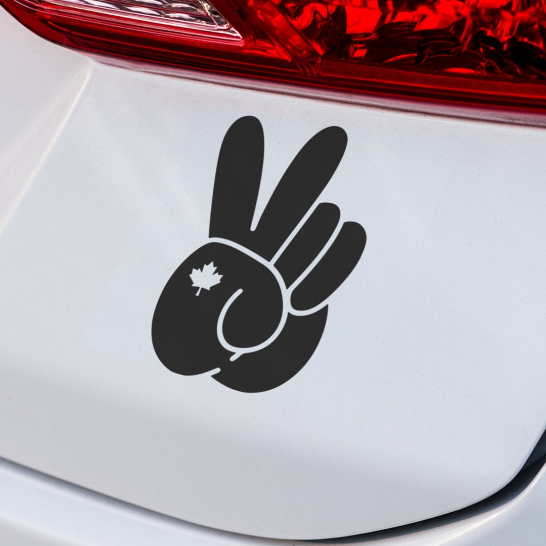 Peace Fingers (maple Leaf) Decal | VINYL DECAL | Peace Fingers Decal ...