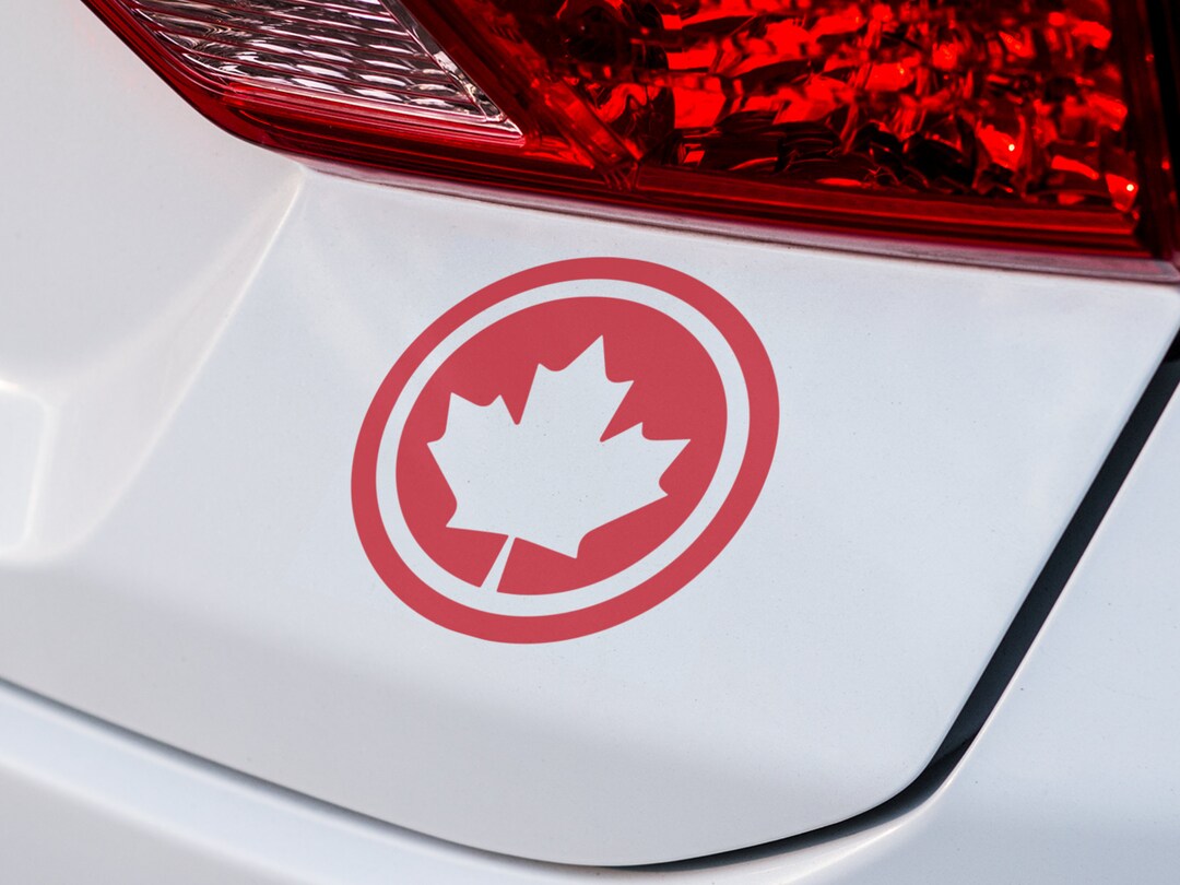 Maple Leaf (double Circle) Decal | VINYL DECAL | Car Decal | Canada ...