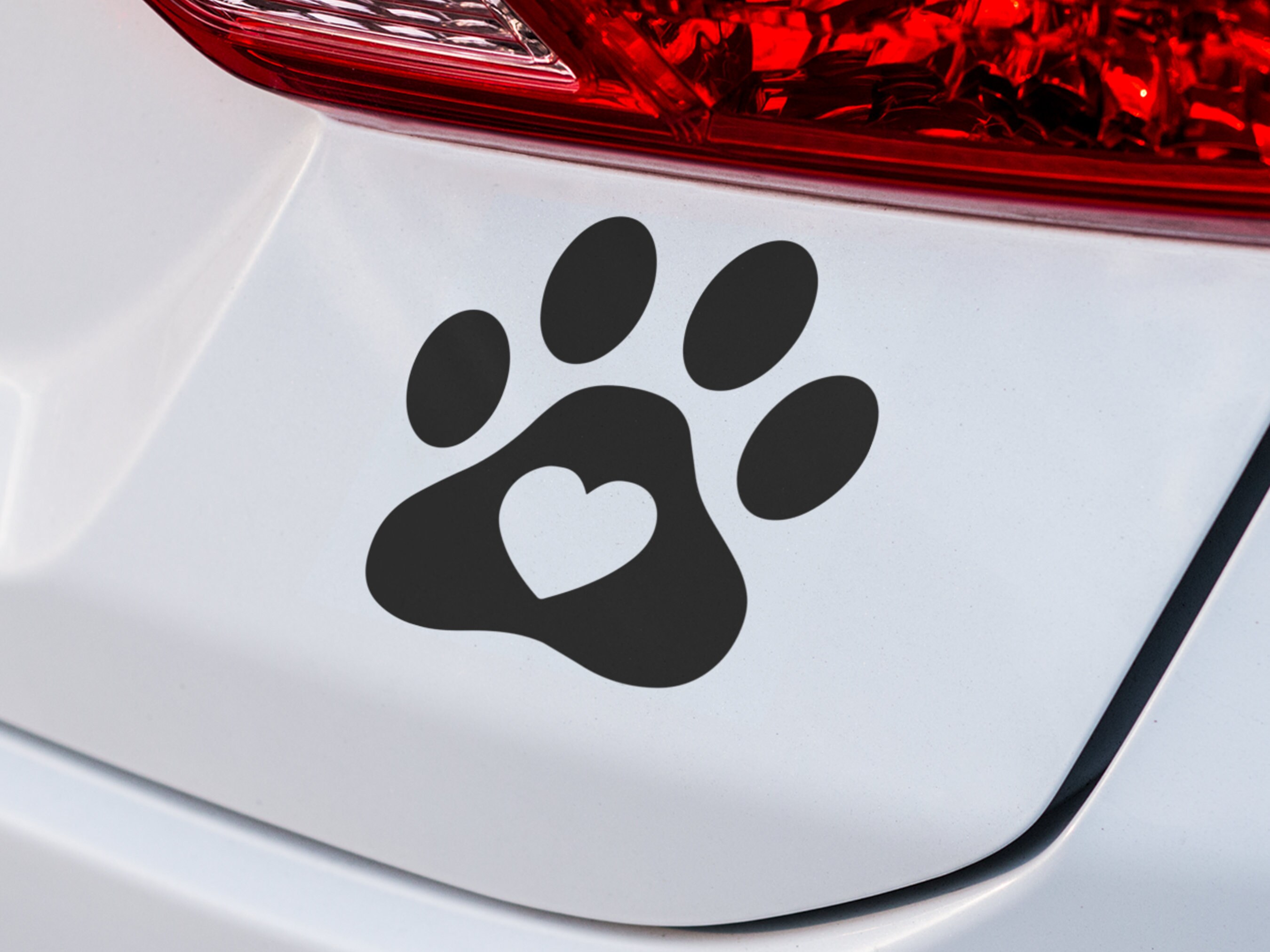 Dog Paw Heart Inside Decal VINYL DECAL Dog Paw Decal - Etsy