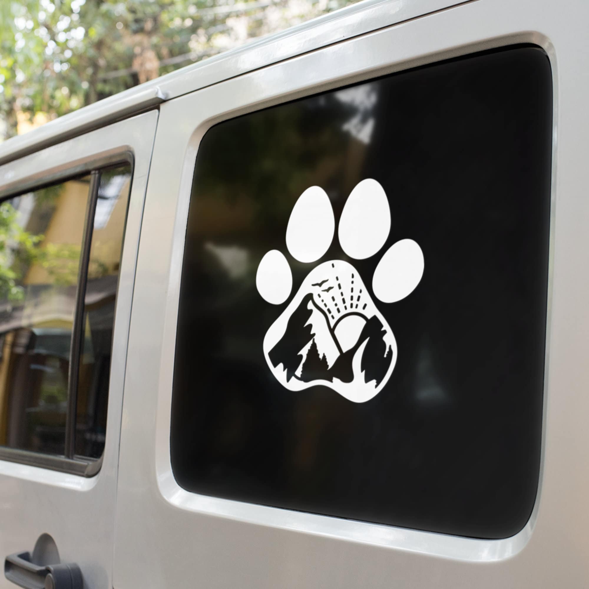 Paw Print mountains Decal VINYL DECAL Mountains Animal Decal Wild Life ...