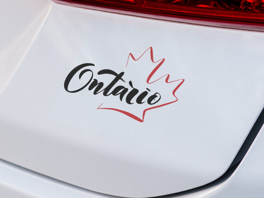Ontario (script & Maple Leaf) Decal | VINYL Decal | Ontario Decals ...