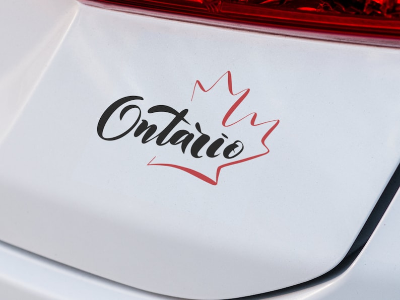 Ontario script & Maple Leaf Decal VINYL Decal Ontario Decals Car Decal ...