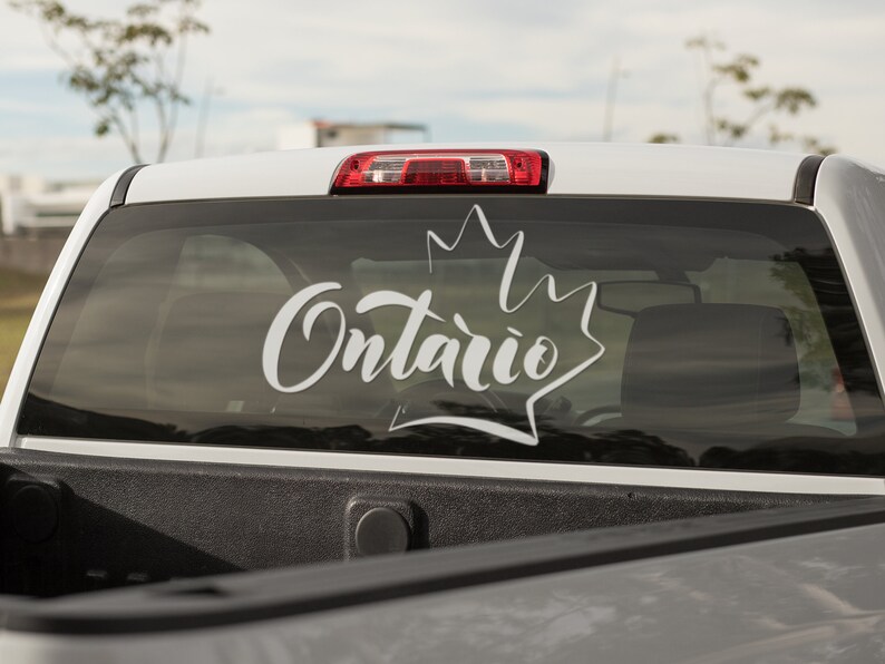 Ontario script & Maple Leaf Decal VINYL Decal Ontario Decals Car Decal ...