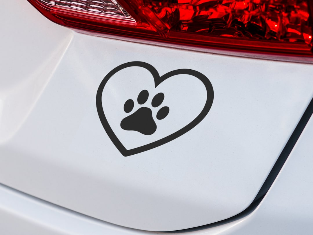 Dog Paw (heart Outline) Decal | VINYL DECAL | Dog Paw Decal | Animal ...
