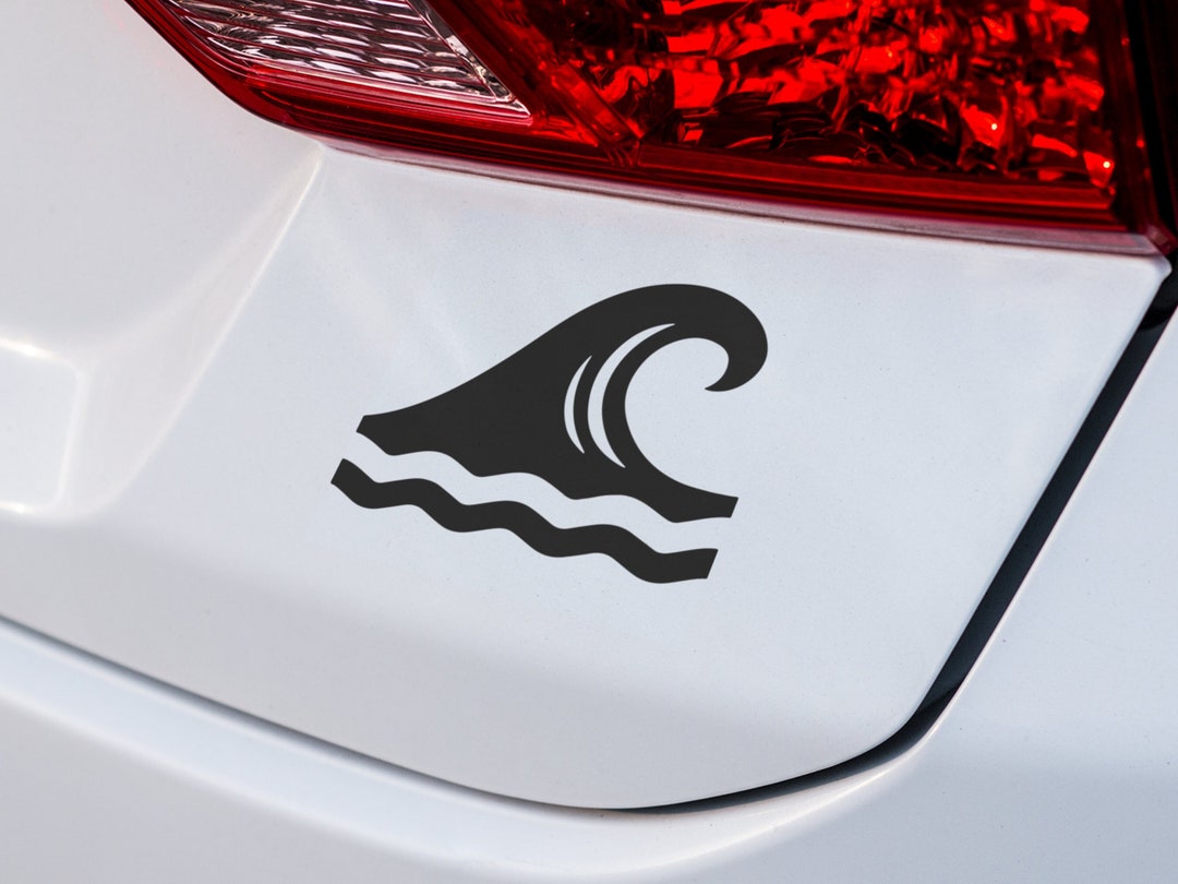 Ocean Wave Vinyl Decal, Minimal Surf Wave Sticker for Car SUV Truck ...