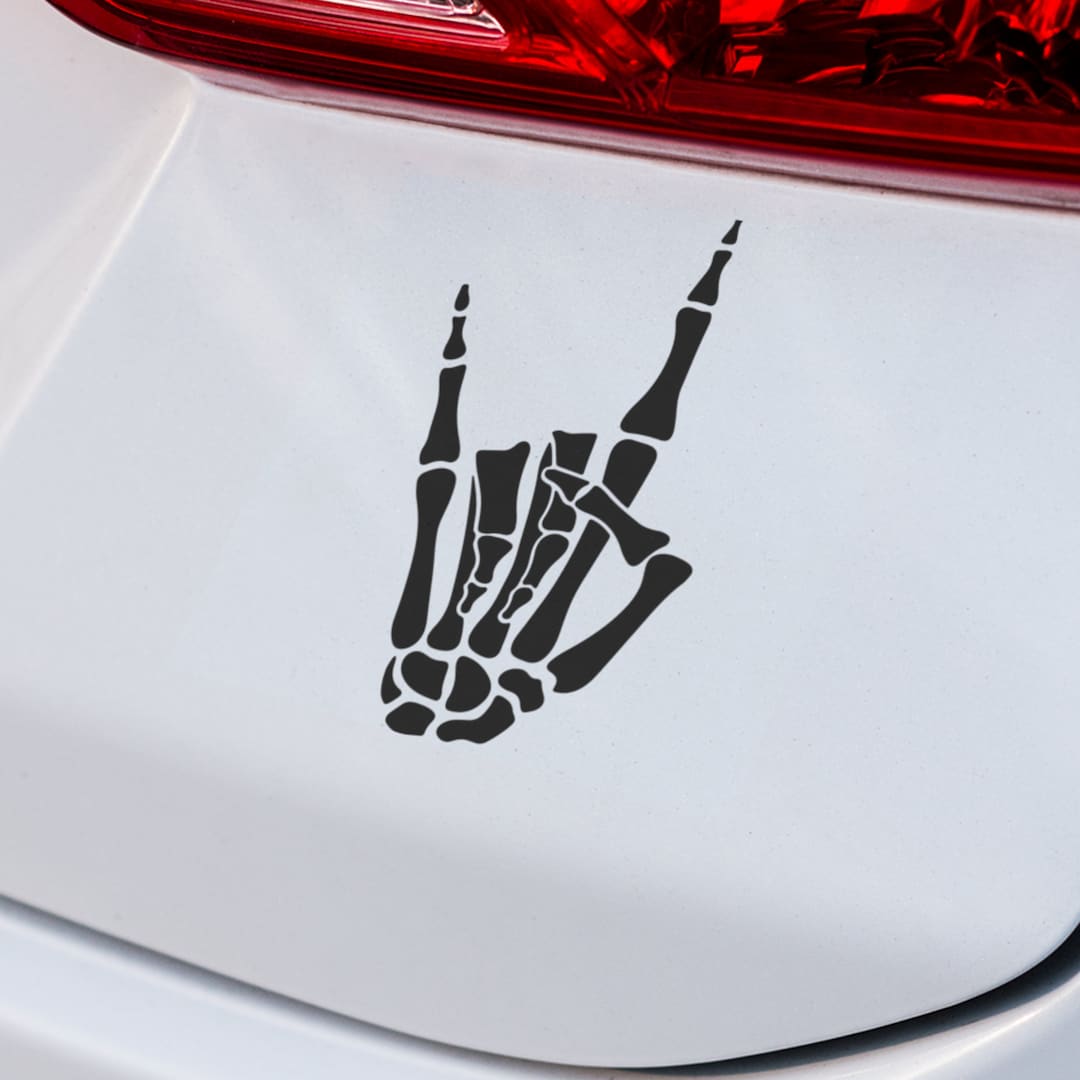 Rock on Skeleton Hand Decal | VINYL DECAL | Devil Horn Hand Decal | Car ...