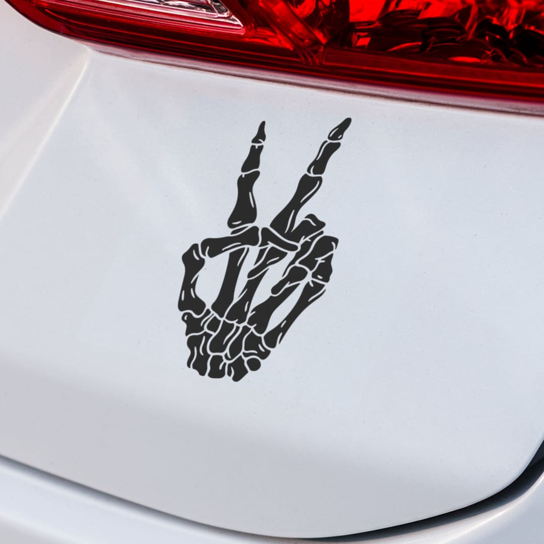 Skeleton Peace Sign Vinyl Decal | Peace Decal | Skeleton Sticker ...