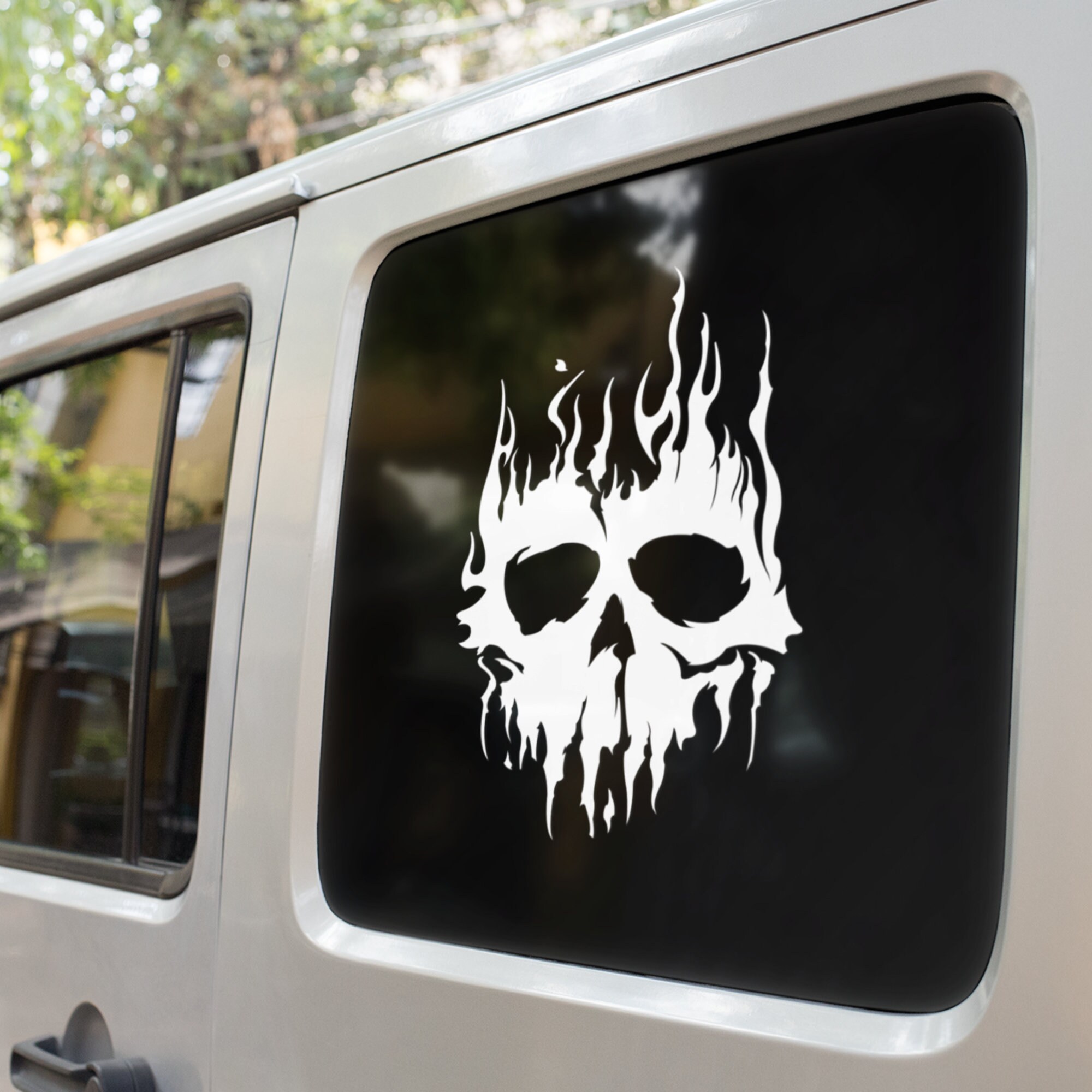 Burning Skull Decal | VINYL DECAL | Skull Decal | Skeleton Decal | Car ...