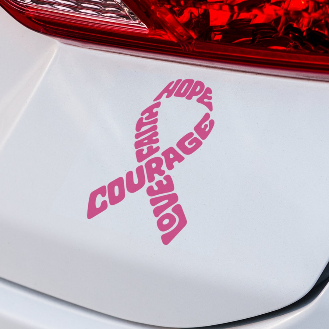 Cancer Ribbon - Love Faith Hope Courage Decal | Premium Vinyl Decal ...